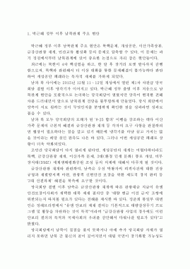 [세상읽기와논술E]박근혜 정부 이후 남북관계와 관련한 주요 현안들 & 어떻게 하면 남북관계가 발전할 수 있는지에 대해 자신의 의견을 개진!-1페이지