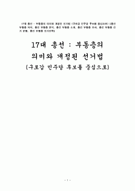 17대 총선 - 부동층의 의미와 개정된 선거법 (구로갑 민주당 후보를 중심으로) -1페이지