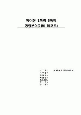 1. 양이온 1족과 6족의 정성분석(예비)-1페이지