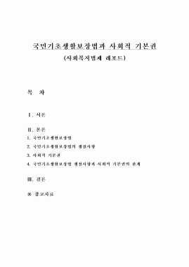 국민기초생활보장법과 사회적 기본권(사회복지법제)-1페이지