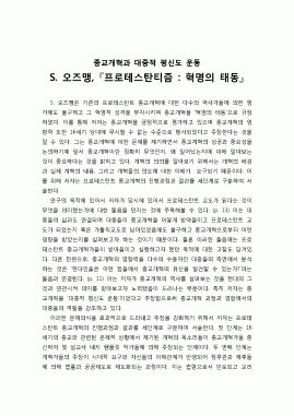 [독후감] S. 오즈맹, 『프로테스탄티즘, 혁명의 태동』(종교개혁과 대중적 평신도 운동)-1페이지