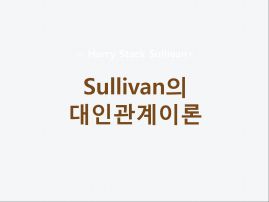 [정신간호학] 설리번, 대인관계이론, Sullivan, Sullivan 대인관계이론, Sullivan의 일생, Sullivan의 업적, Sullivan 대인관계이론이 간호학에 미친-1페이지