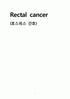 직장암 Rectal caner 케이스 , 병태생리, 문헌 고찰, 사정, 간호 과정, 간호진단 5개 , A+ 받았습니다-1페이지