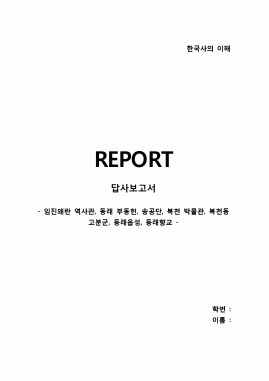  한국사의 이해 - 답사보고서 ( 임진왜란 역사관, 동래 부동헌, 송공단, 복천 박물관, 복천동 고분군, 동래읍성, 동래향교 )-1페이지