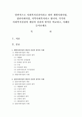 일반적으로 사회복지실천이라고 하면 개별사회사업,  집단사회사업,  지역사회복지라고 합니다. 각각의 사회복지실천의 개념과 실천의 원칙을 비교하고,  사례를 들어보세요 [개별사회사업]-1페이지