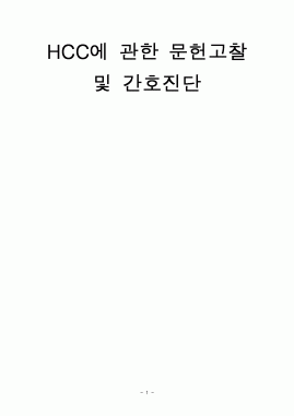 HCC 문헌고찰 및 간호진단-1페이지