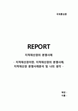  국제통상론 - 지적재산권의 분쟁사례 ( 지적재산권이란, 지적재산권의 분쟁사례, 지적재산권 분쟁사례분석 및 나의 생각 )-1페이지