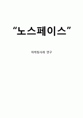 노스페이스 기업분석과 SWOT분석, 노스페이스 성공요인분석, 노스페이스 마케팅전략 사례연구및 향후시사점 분석-1페이지