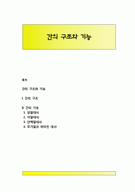 간의 구조와 기능 특징특성 문제점해결방안 종류유형분류 간의 구조와 기능-1페이지