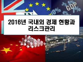 2016년 국내외 경제 현황과 리스크관리-1페이지