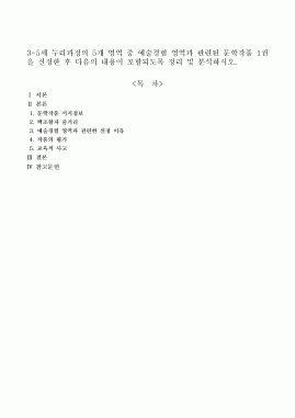 3-5세 누리과정의 5개 영역 중 예술경험 영역과 관련된 문학작품 1권을 선정한 후 다음의 내용이 포함되도록 정리 및 분석하시오.-1페이지