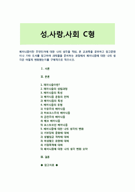 (성,사랑,사회 C형) 페미니즘이란 무엇인가에 대한 나의 생각을 적되, 과제물을 준비하는 과정에서 페미니즘에 대한 나의 생각은 어떻게 변화했는지를 구체적으로 적으시오. 페미니즘이란-1페이지