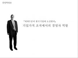 기업가적 조직에서의 경영자 역할,기업가 정신 ABB,기업가로서의 일선경영자,리더로서의 최고경영자,경영자들의 역할-1페이지