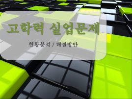 고학력 실업문제현황분석,고학력 실업문제 해결방안,고학력 실업의 정의,고학력 실업의 현황 및 원인,청년실업의 특징-1페이지