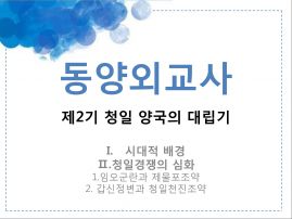 동양외교사,청일 양국의 대립기,청일경쟁의 심화,임오군란과 제물포조약,갑신정변과 청일천진조약-1페이지