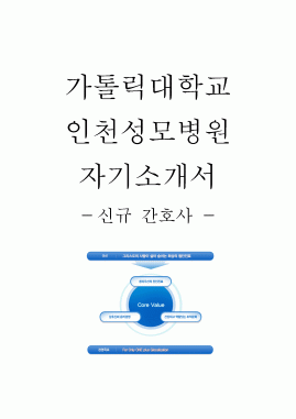 가톨릭대학교병원 인천 성모병원 신규 대학병원 간호사 면접 스피치 대본 예문 및 자기소개서, 자소서-1페이지