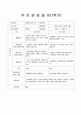 <만1세 부모상담일지-1학기> 만1세 1학기 부모상담일지 6명 분량입니다. (기본생활습관/대인관계-또래,형제/발달정도-언어,신체/행동특성/면담원하는내용/교사총평)-1페이지