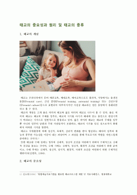 [태교의 중요성] 태교의 중요성과 원리 및 태교의 종류 - 태교의 중요성, 태교의 종류-1페이지