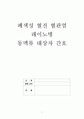 성인간호학) 폐색성 혈전 혈관염, 레이노병, 동맥류-1페이지