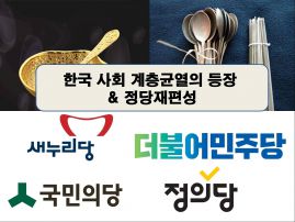 한국 사회 계층균열의 등장 & 정당재편성-1페이지