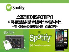 스포티파이[SPOTIFY] 미국.유럽음원시장 1위 음악스트리밍 서비스 - 한국음원시장 현황과 한국진출-1페이지