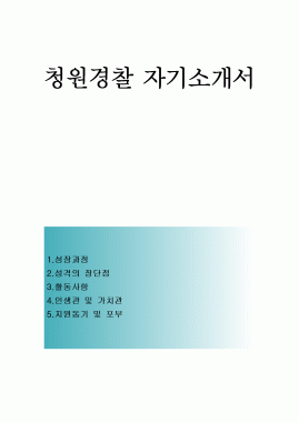 청원경찰자소서(청원경찰자기소개서) 공공기관 청원경찰 합격자소서 의무경찰 자기소개서 청원경찰 자기소개서 청원경찰 지원동기,  병원 청원경찰 은행청원경찰자소서 방호직 공무원 관공서 청원 (청원경찰 자소서)-1페이지