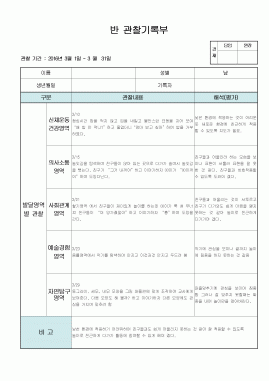 <만3세 관찰일지>만3세 3월 관찰일지 11명 분량입니다.-1페이지