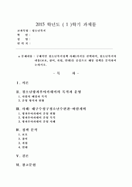 청소년복지의 내용(보호, 참여, 자립, 연대)을 중심으로 해당 정책을 분석-1페이지