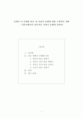 산업심리학 - 인생 커리어 플랜의 각 단계에 맞춰 자신이 생각하는 커리어 플랜을 만들어 보자-1페이지