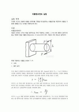 비틀림각 실험 - 기계공학실험과목 A+자료-1페이지