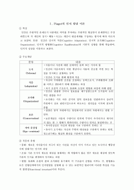 Piaget 인지발달이론 조사와 나의견해-1페이지