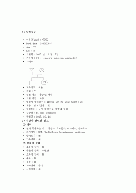 뇌경색, 케이스스터디, cerebral infarction, 활동내구성장애, 불안, 낙상위험성-1페이지