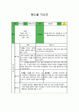 핸드볼 수업 지도안(1,2,3차시)-1페이지