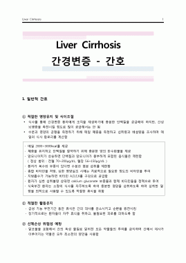 Liver Cirrhosis 간경변증 간호-1페이지