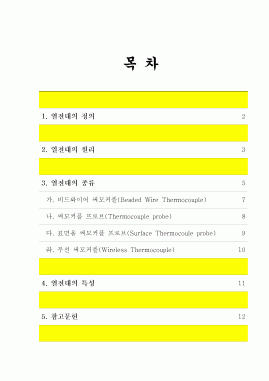 열전대(thermocouple)(써모커플)에 관한 레포트입니다.-1페이지