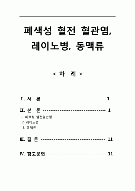 폐색성혈전혈관염, 레이노병, 동맥류, Buerger’s disease, thromboangitis obliterans, Raynaud’s disease, Aneurysm-1페이지