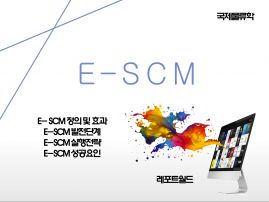 국제물류학 - E- SCM ( E- SCM 정의 및 효과, E-SCM 발전단계, E-SCM 실행전략, E-SCM 성공요인 )-1페이지