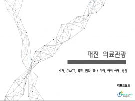 의료관광 - 대전 의료관광 ( 소개, SWOT, 목표, 전략, 국내 사례, 해외 사례, 방안 )-1페이지