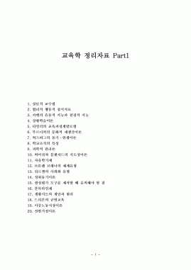 교육학 정리자료 Part1-1페이지