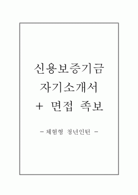 신용보증기금자기소개서+면접자료,신용보증기금자소서+면접질문기출,신용보증금(체험형 청년인턴)자기소개서자소서+면접족보-1페이지