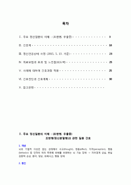 간호,case study,정신, 조현병, 우울증, depressive disorder, schizophrenia-1페이지