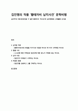 [문학비평과 창작] 김진명의 작품 ‘황태자비 납치사건’ 문학비평(심리주의 비평-등장인물 中 일본 황태자비 ‘마사코’의 심리변화와 스톡홀름 신드롬)-1페이지