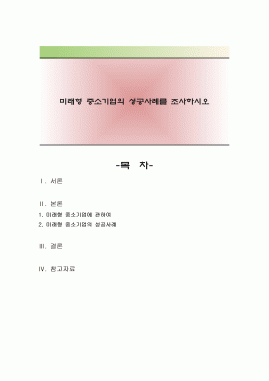 미래형 중소기업의 성공사례를 조사하시오-1페이지