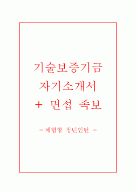 기술보증기금자기소개서+면접자료,기술보증기금자소서+면접족보,기술보증기금(KIBO) 청년인턴 자기소개서자소서+면접질문기출-1페이지