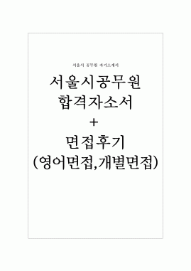 서울시공무원자기소개서 공무원자소서 공무원면접후기 서울시 자기소개서 공무원 자소서 서울시공무원자기·소개서공무원자기소개서 공무원지원동기 자소서공무원 합격자소서 (공무원 자기소개서)-1페이지