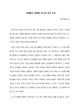 [ 삼국지 독후감 ] 지혜롭고 현명한 최고의 군주! 조조!-1페이지