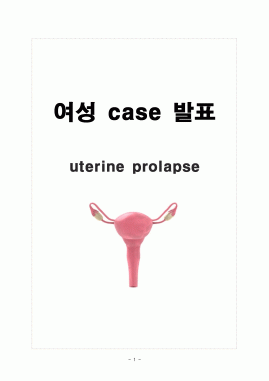 uterine prolapse 자궁탈출 케이스(질식 자궁절제술(TVH vaginal hysterectomy))-1페이지