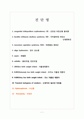 Prematurity 미숙아 케이스 (부진단명 hydronephrosis 수신증)-1페이지