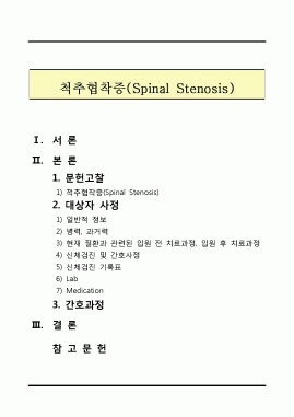 척추협착증(Spinal Stenosis) 케이스 스터디 A+-1페이지