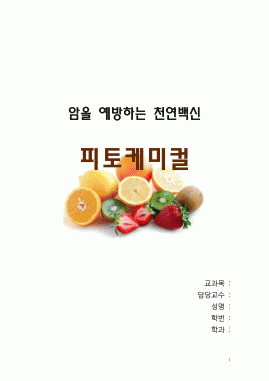 암을 예방하는 천연백신, 피토케미컬(phytochemical)-1페이지